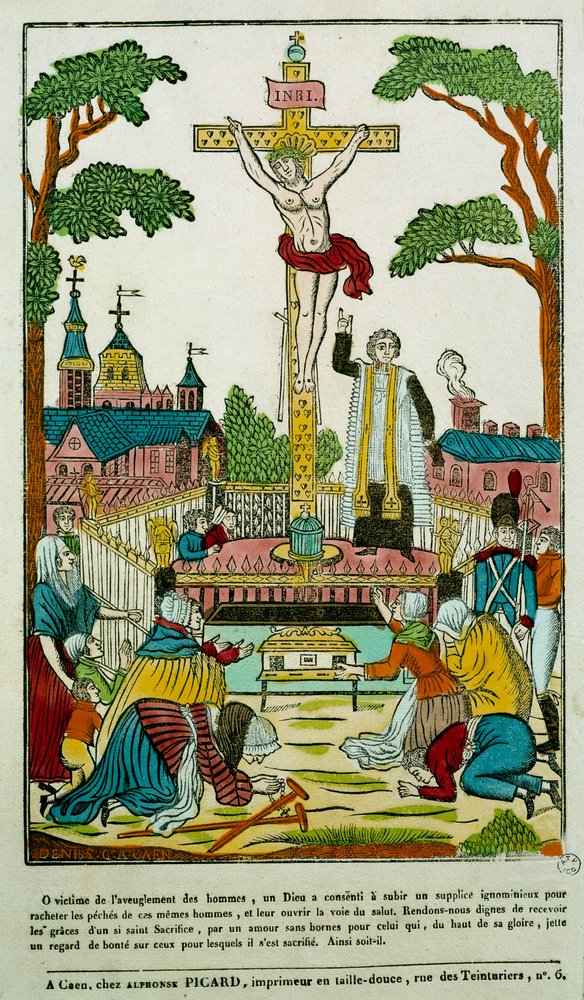 Crucifixion (engraving) by Unknown artist: Fine art print