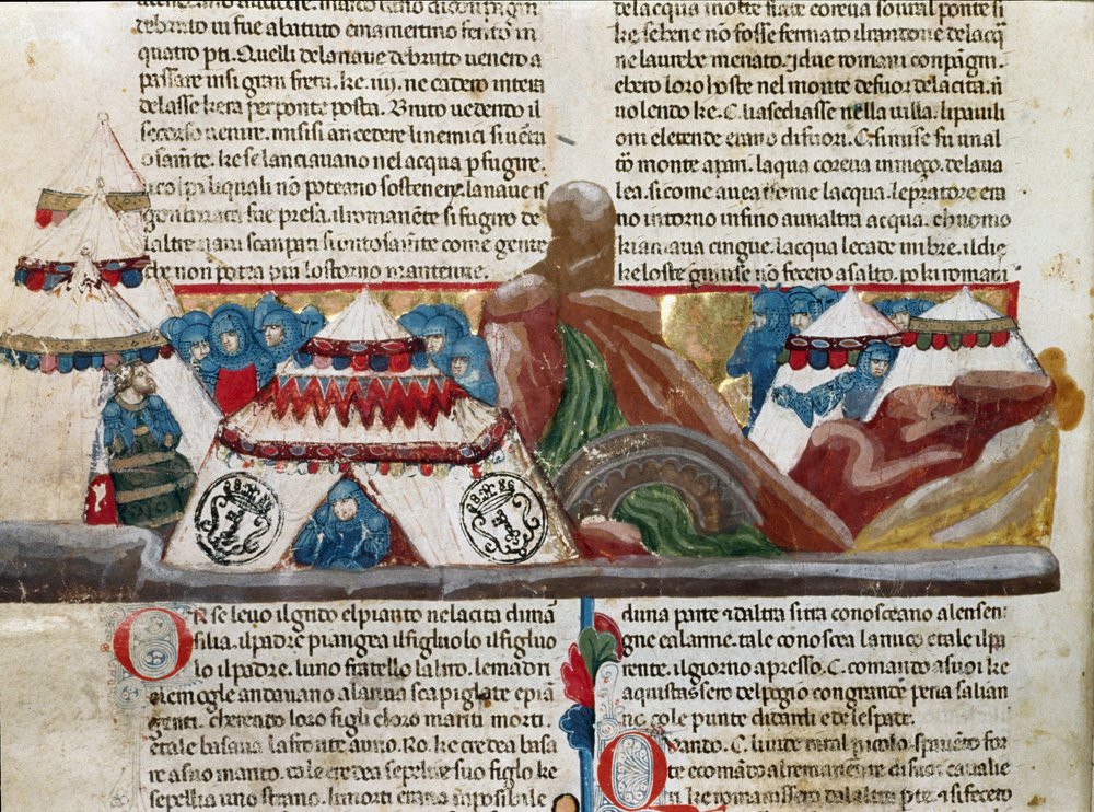 Representation of Julius Caesar Sitting Near His Military Camp (Detail)