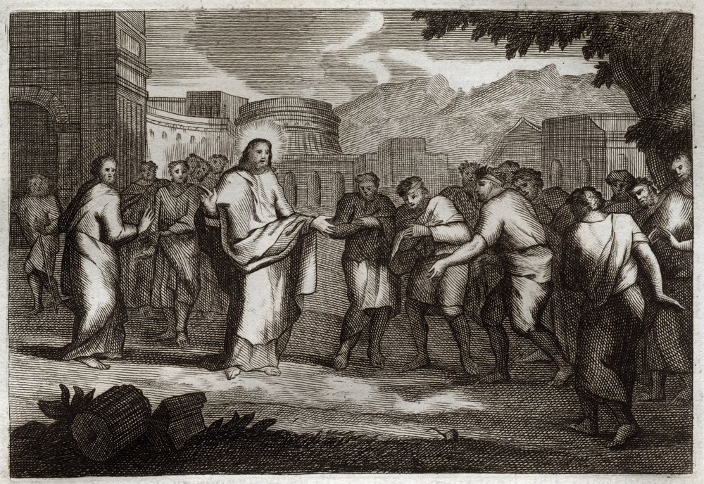 Royaumont Bible, New Testament: The Ten Lepers. Jesus Christ heals ten ...
