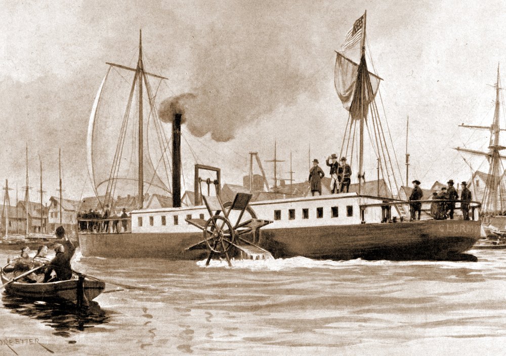 The Clermont, a Boat Built in 1807 by Robert Fulton to Provide the New ...