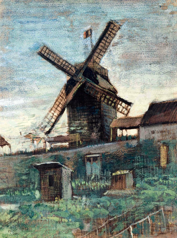 The Blute-Fin Windmill by Vincent van Gogh: Fine art print