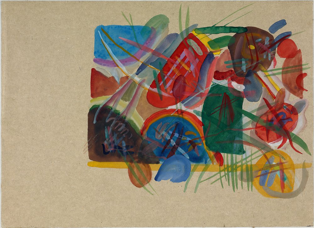 Watercolor with Forest and Rainbow by Wassily Kandinsky