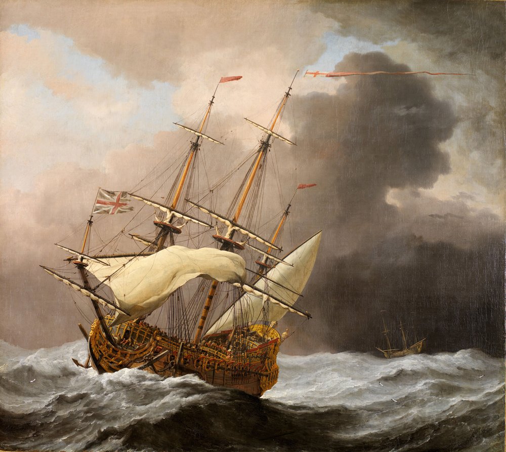 The English Ship Hampton Court in a Gale