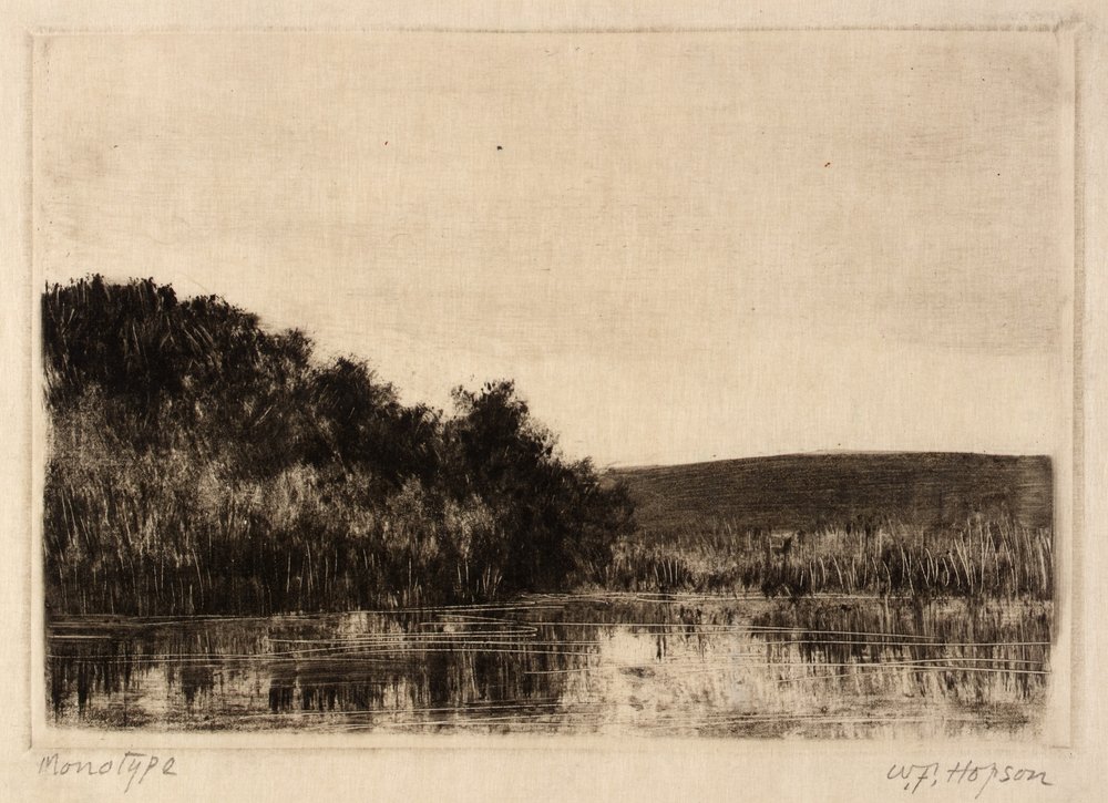 River Landscape by William Fowler Hopson: Fine art print
