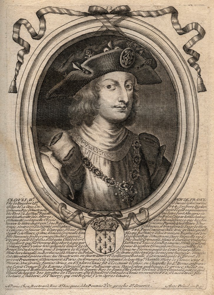 Portrait of Clovis II, King of the Francs (c.633-657) - engraving from ...