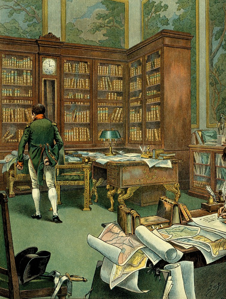 Working cabinet of Napoleon I Bonaparte (1769-1821) on the first floor ...
