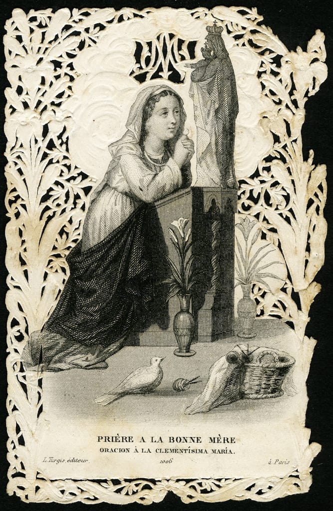 Pious image: Prayer to our Lady (print)