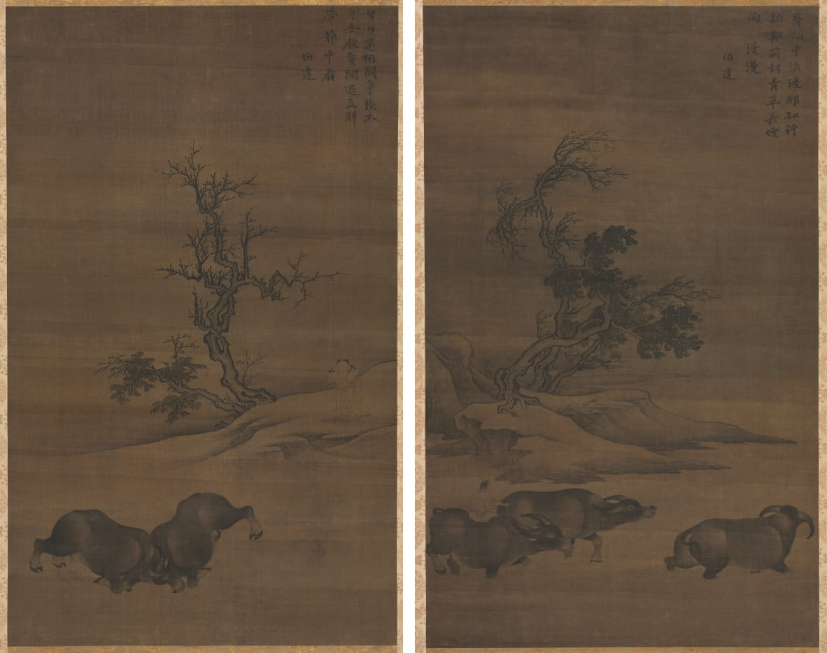 Herdboys and Buffalo in Landscapes by Guo Min
