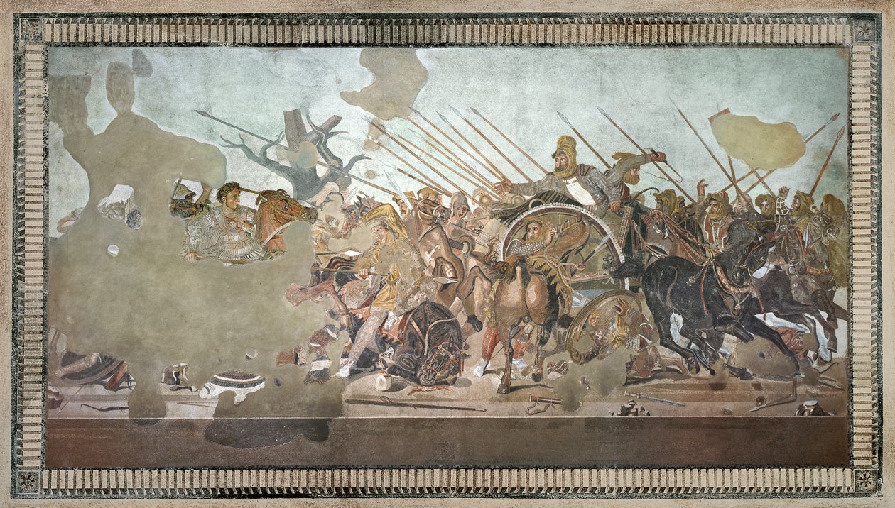 The Alexander Mosaic, depicting the Battle of Issus between Alexander ...