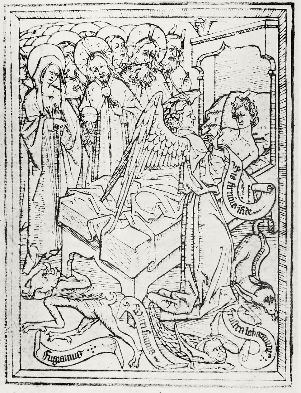 Illustration from 'The Master E.S. and the Ars moriendi' by Lionel Cust
