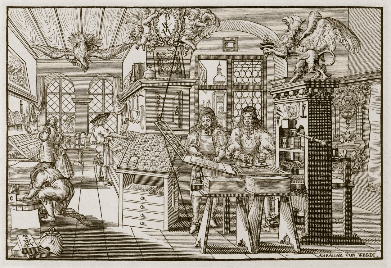 Medieval German Printing Press by Abraham van Werdt