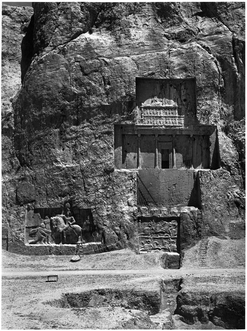 The Rock-Cut Tomb of Artaxerxes I, c.466-464 BC, with a Sasanian Relief ...