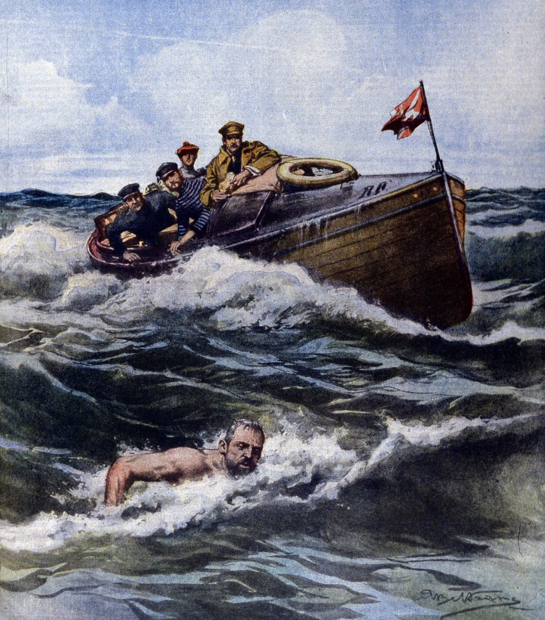 Thomas Burgess, an English swimmer living in France, beating the ...