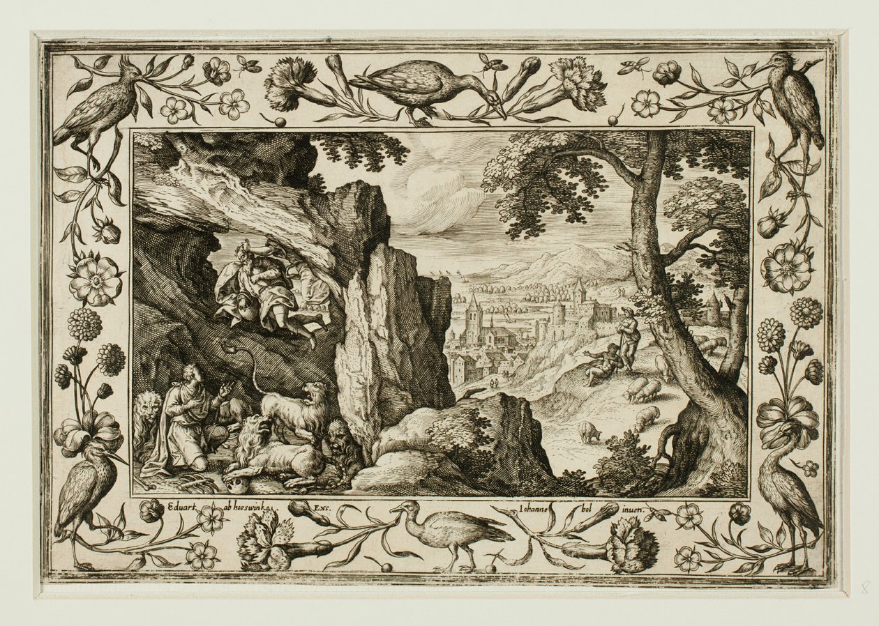 Daniel in the Lion's Den, from Landscapes with Old and New Testament ...