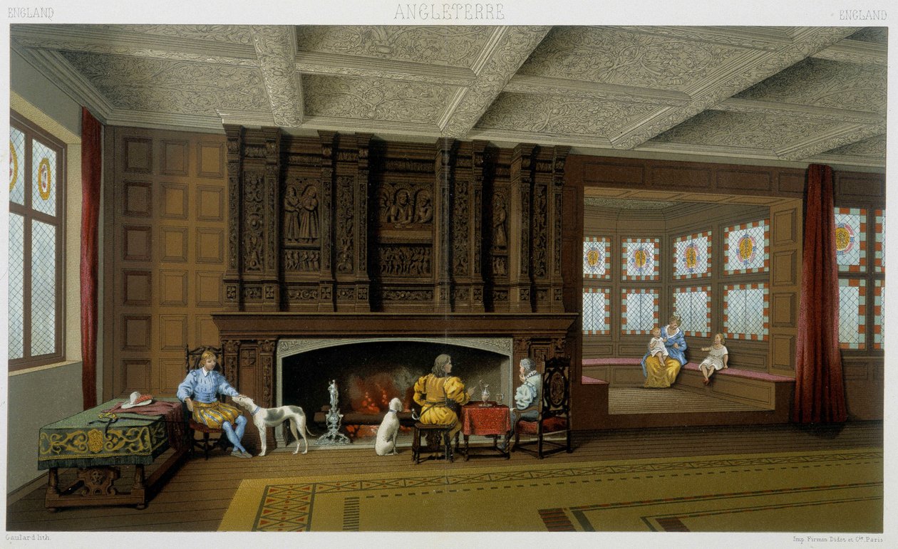 English Lord and His Family in His 17th Century Home ...