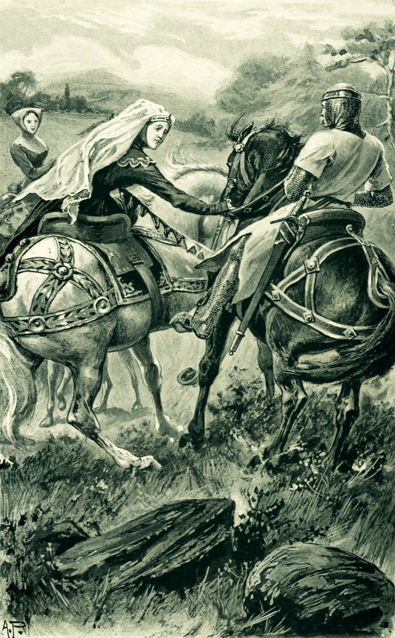 The Countess of Carrick and Robert De Bruce by Alfred Pearse