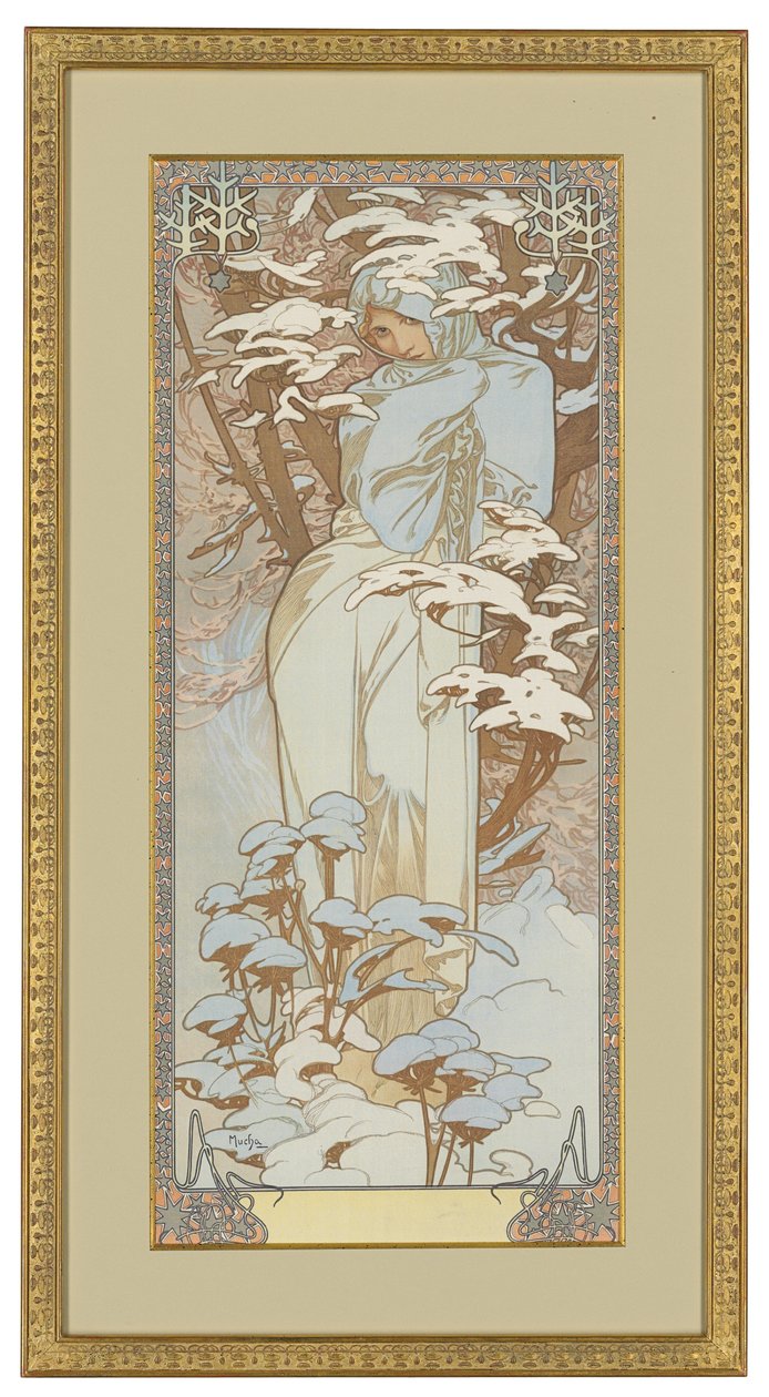 Four Seasons: Winter by Alphonse Mucha: Buy fine art print