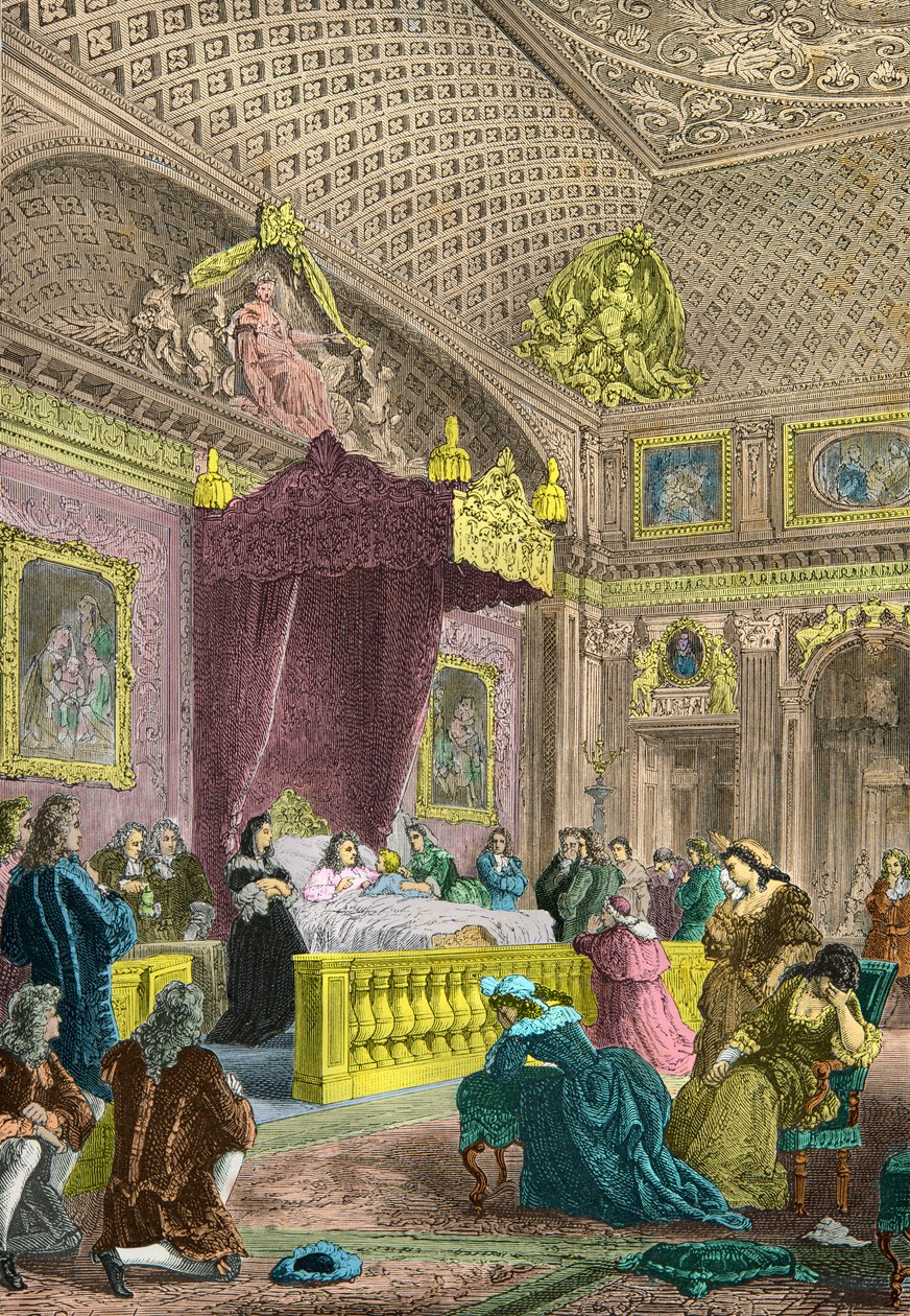 Louis XIV bids farewell to the future Louis XV around the court