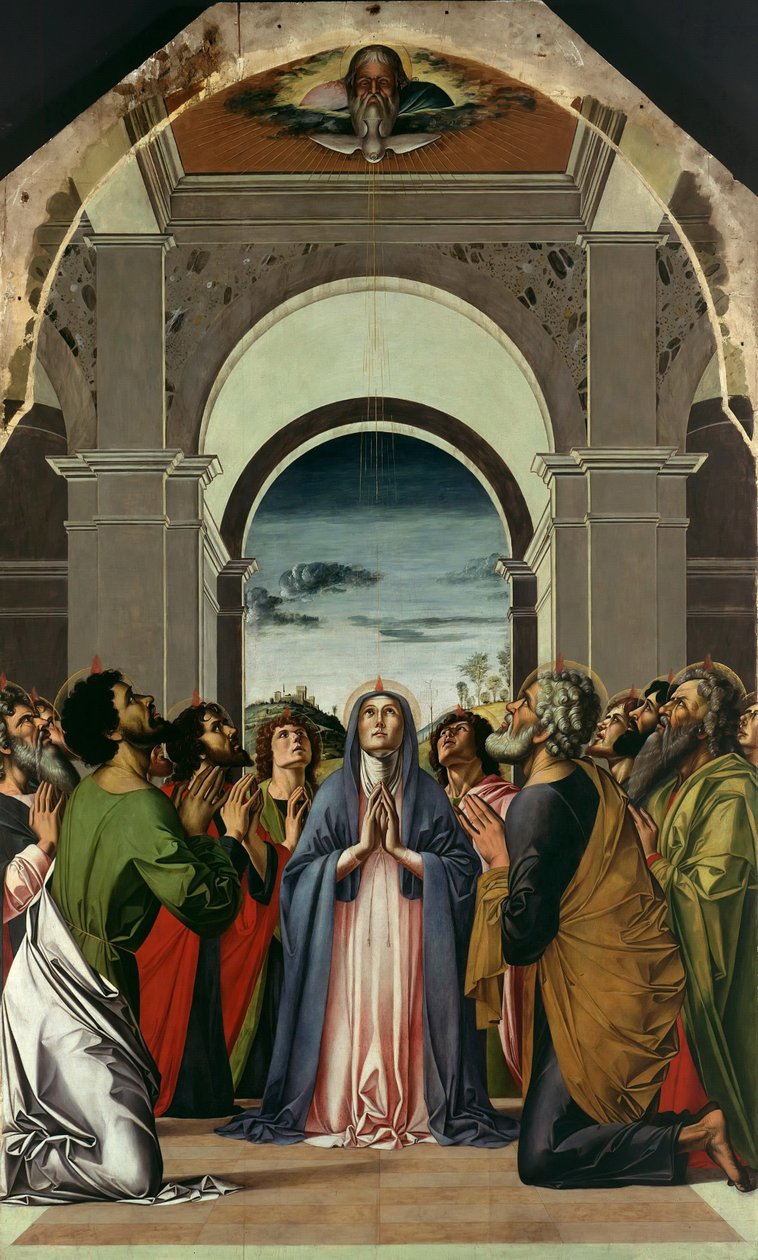 The Descent of the Holy Spirit. Central Panel of Polyptych of the Pentecost