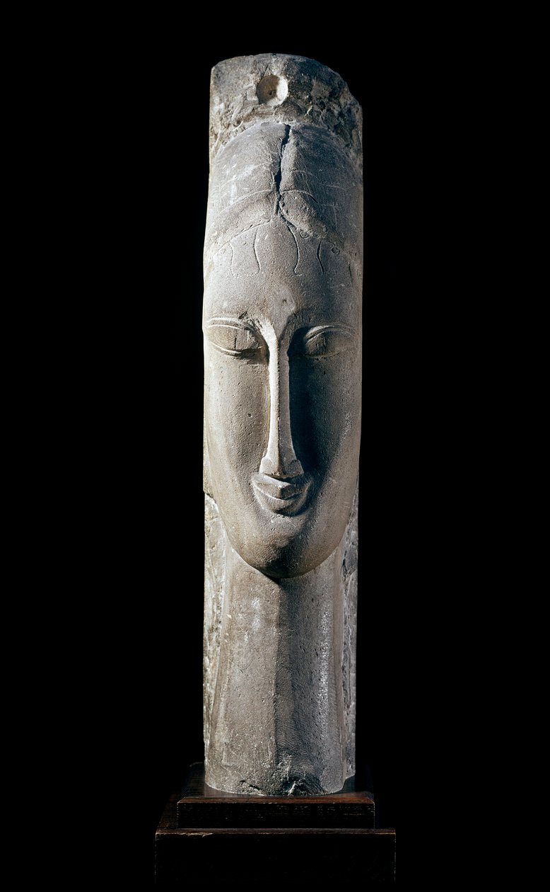Woman's head. Sculpture by Amedeo Modigliani