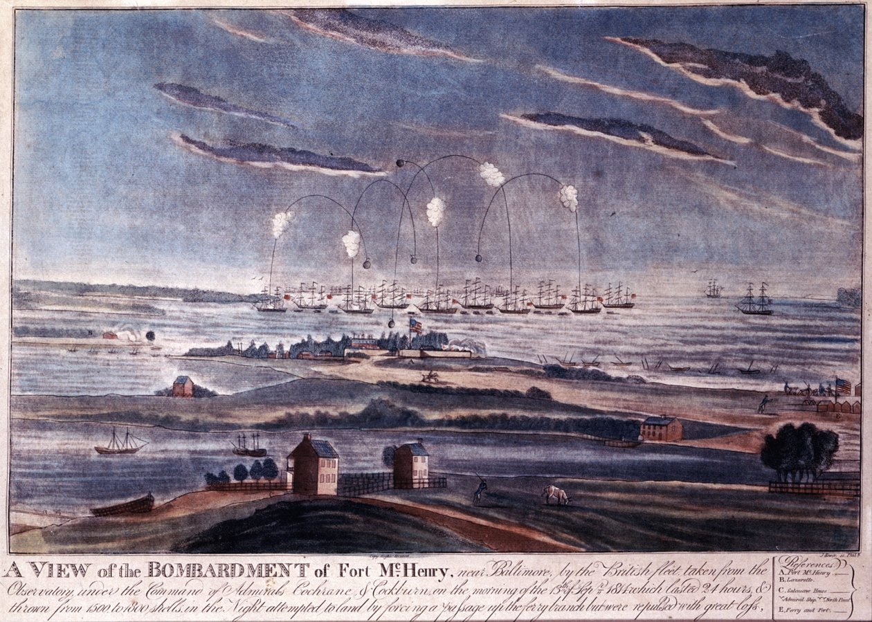 The British Attack of Fort McHenry, Baltimore in 1812