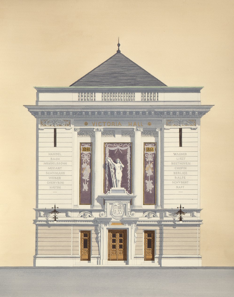 Victoria Hall by Andras Kaldor: Premium art reproduction