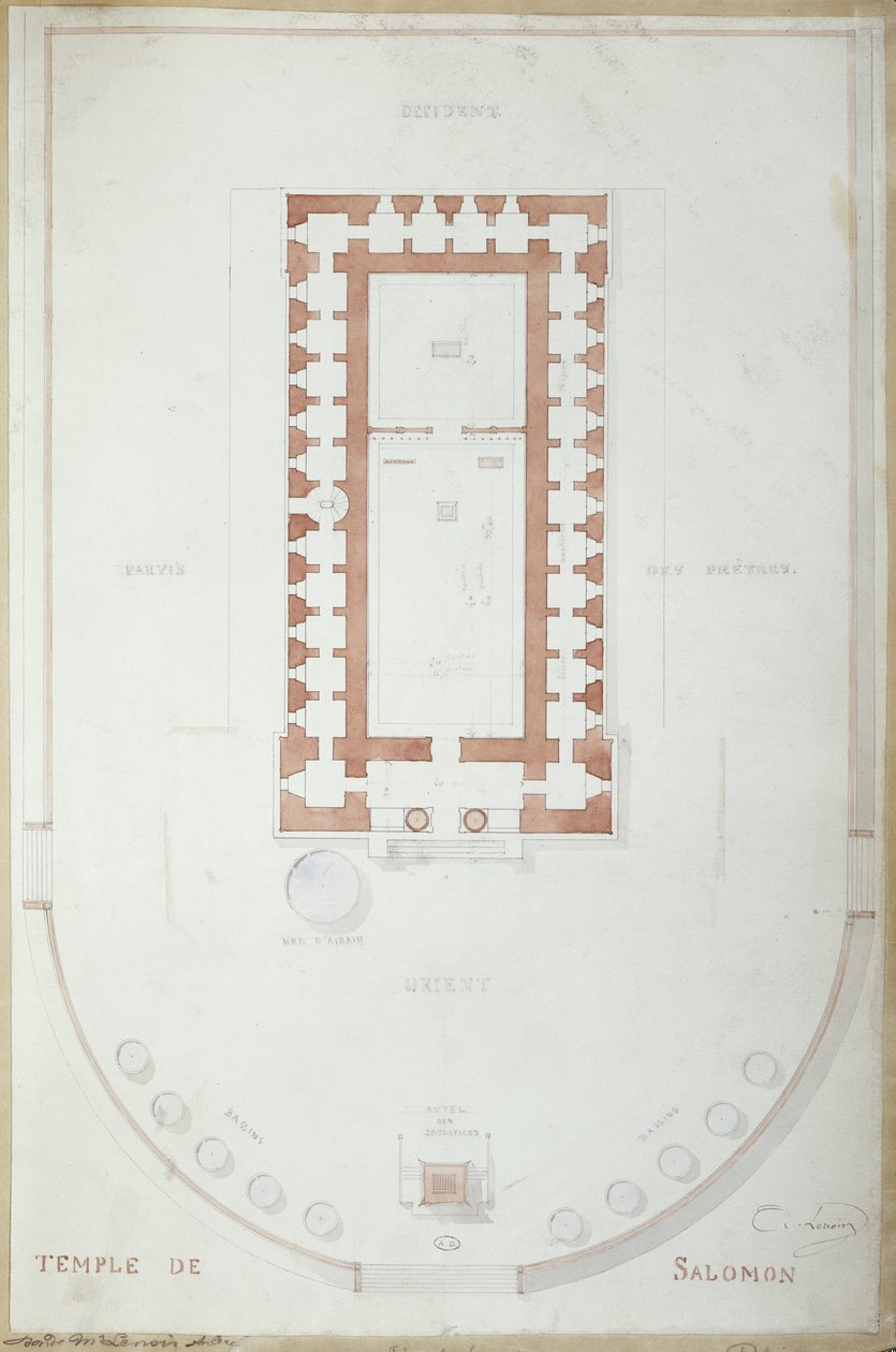 Plan of the Temple of Solomon in Jerusalem by Andre Lenoir