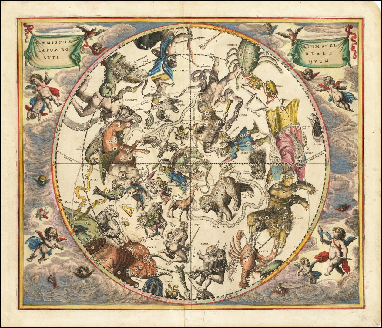 Celestial Map Illustrating the Constellations of the Northern ...