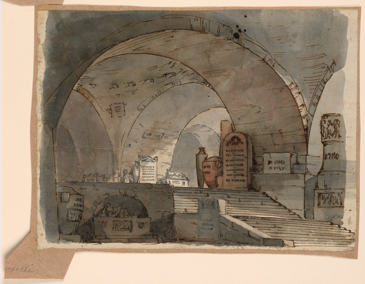 Stage Design, Underground Vaulted Space with Tombs