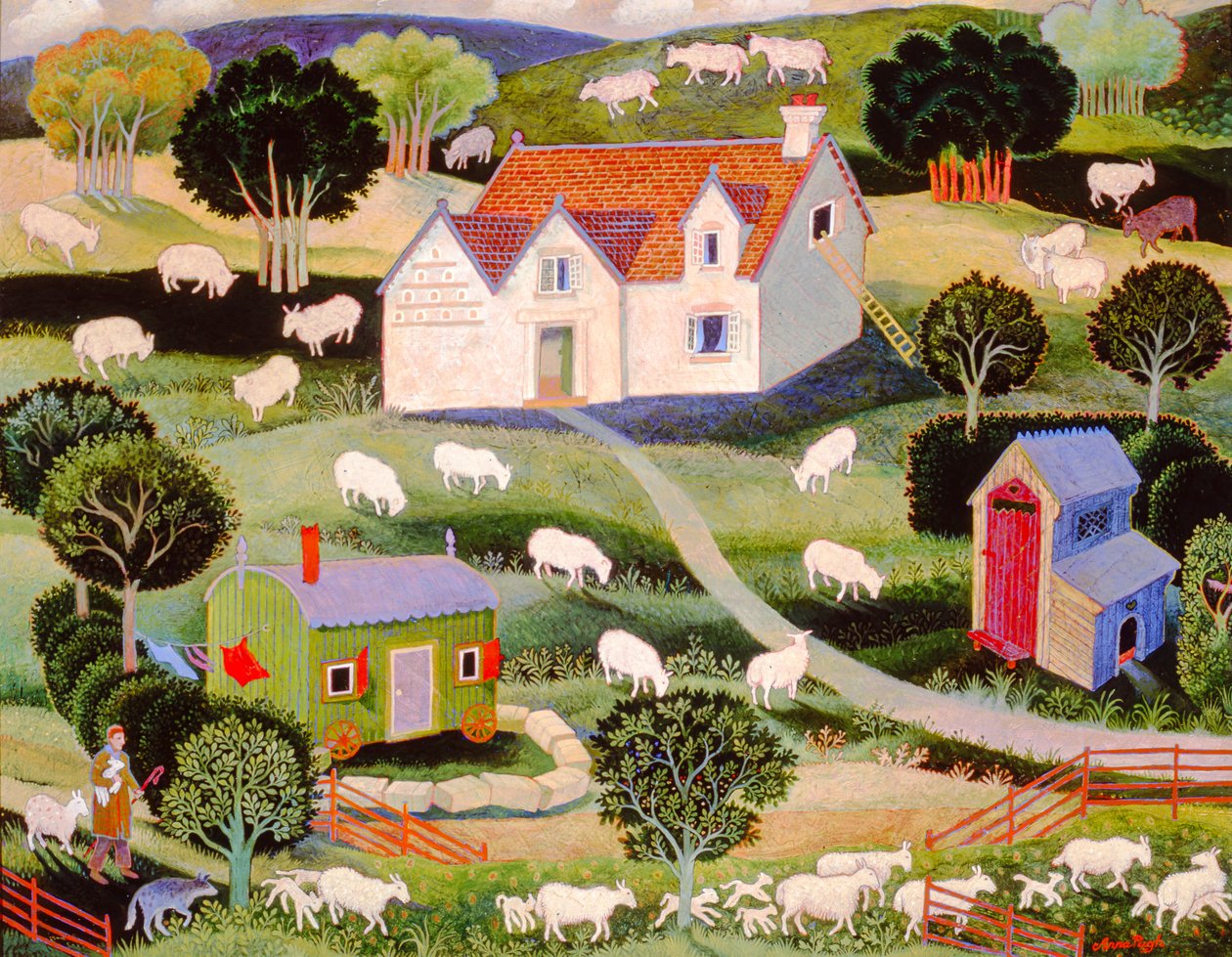 Lambing by Anna Pugh: Highest-quality art reproduction