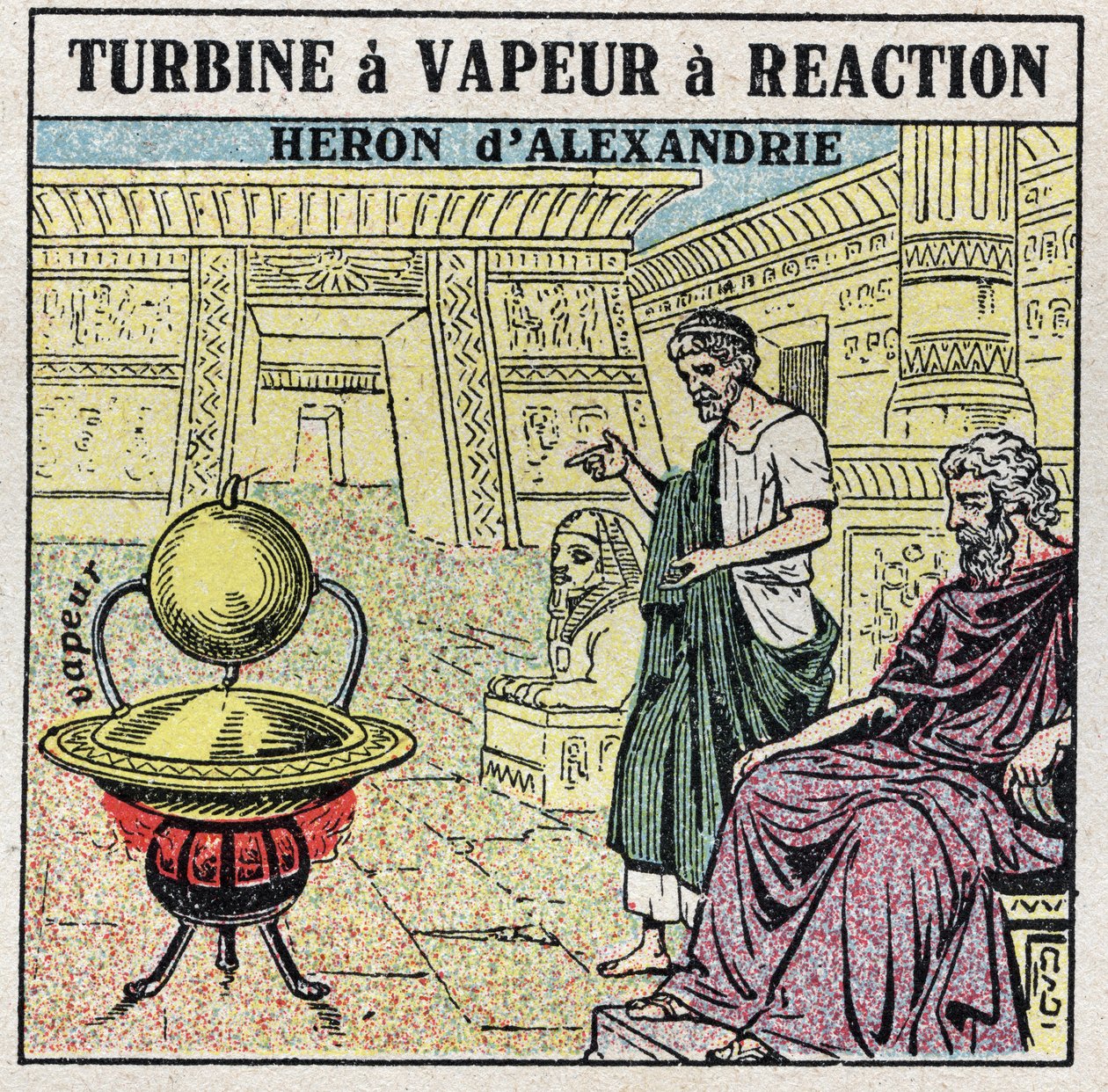 The steam machine: a reaction steam turbine. Eolipyle invented by the ...