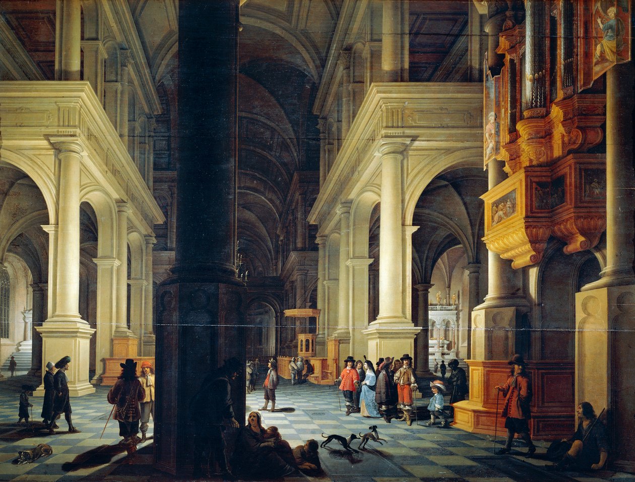 Interior of Temple by Anthonie de Lorme: Fine art print