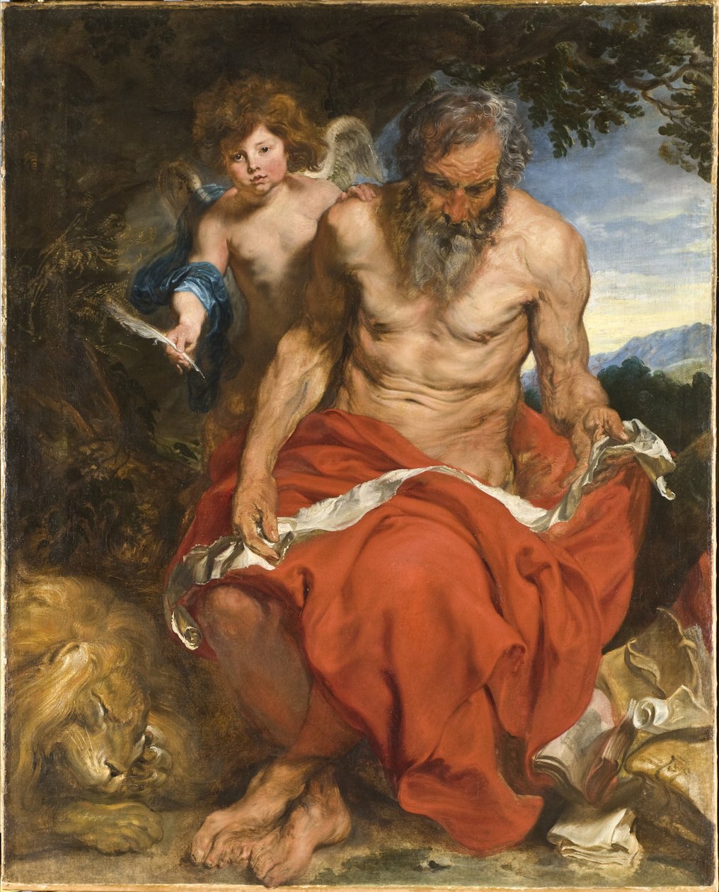 Saint Jerome meditating in the desert by Anthony van Dyck