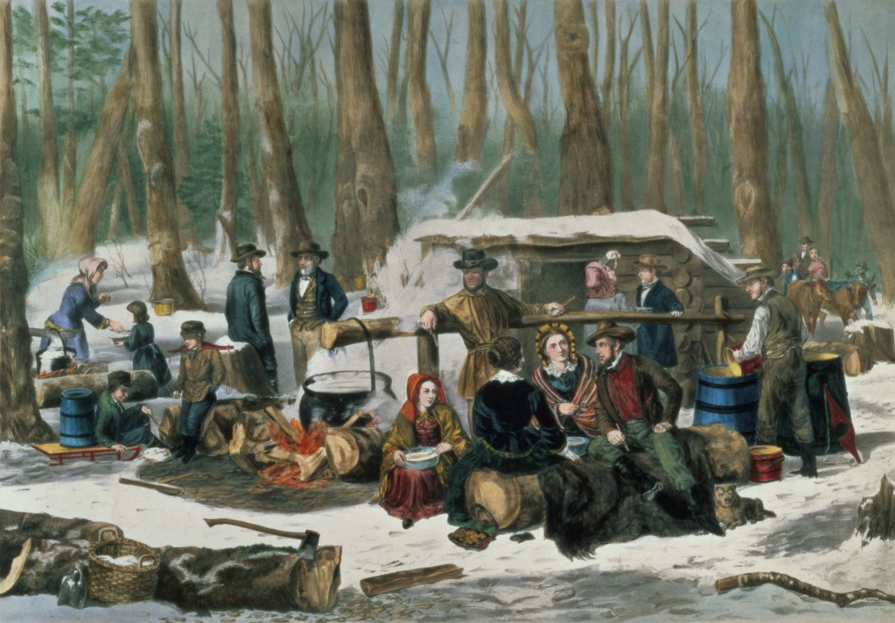 American Forest Scene, engraved by Nathaniel Currier (1813-1888) 1856