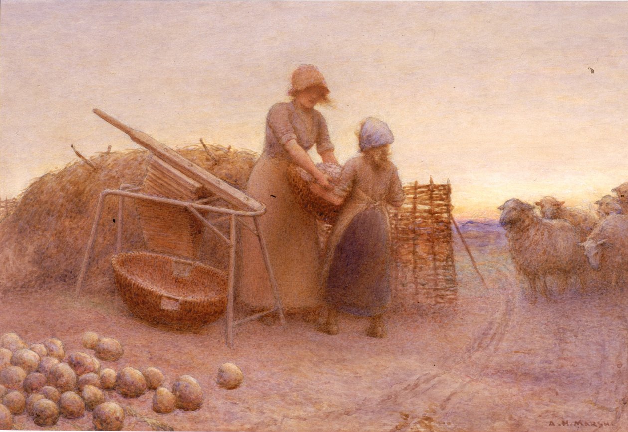The Turnip Cutter by Arthur Hardwick Marsh: Fine art print
