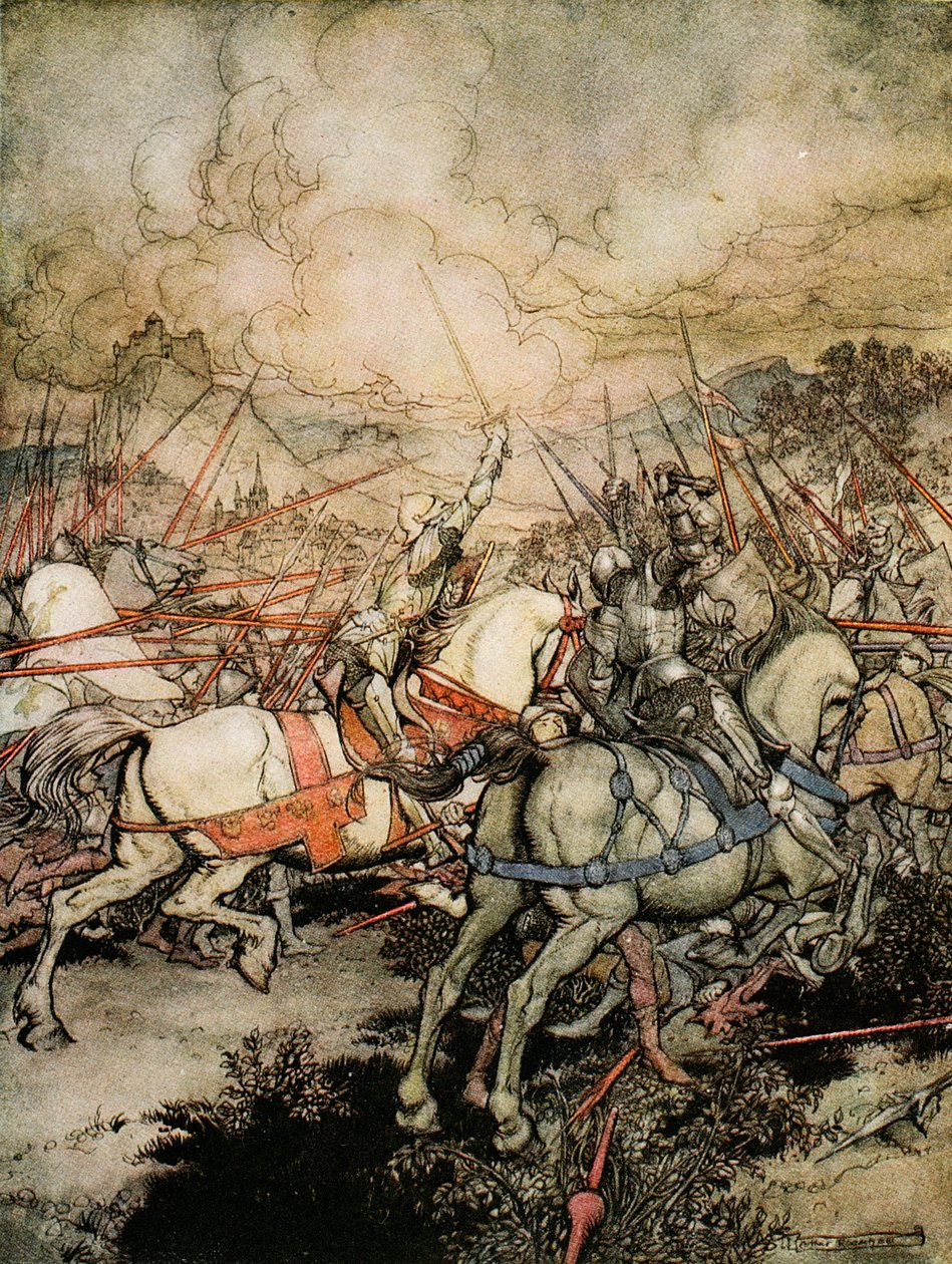 How Arthur Drew His Sword, Excalibur, for the First Time, Illustration ...