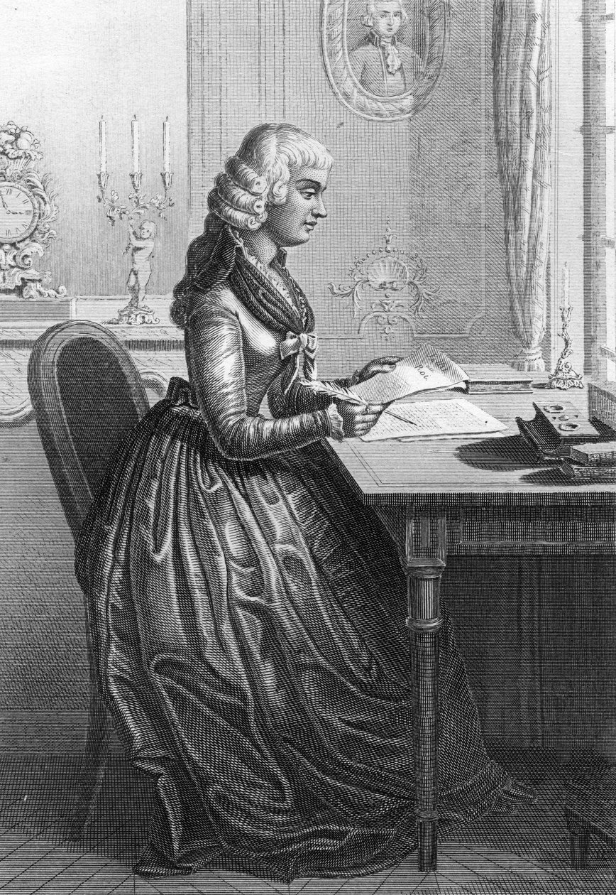Madame Roland writing a letter to Louis XVI