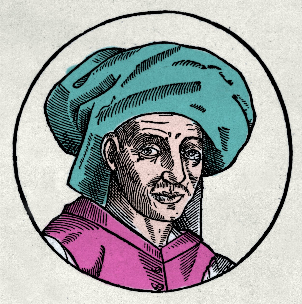 Portrait of Josquin des Pres (1440-1521) (Engraving)