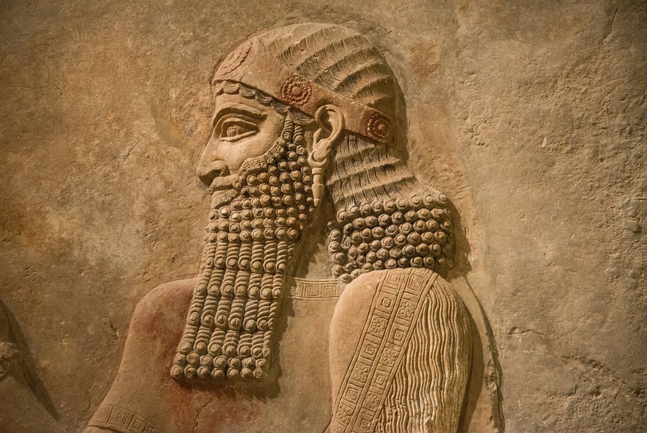 (Detail) of King Sargon II of Assyria from King Sargon's Palace in ...