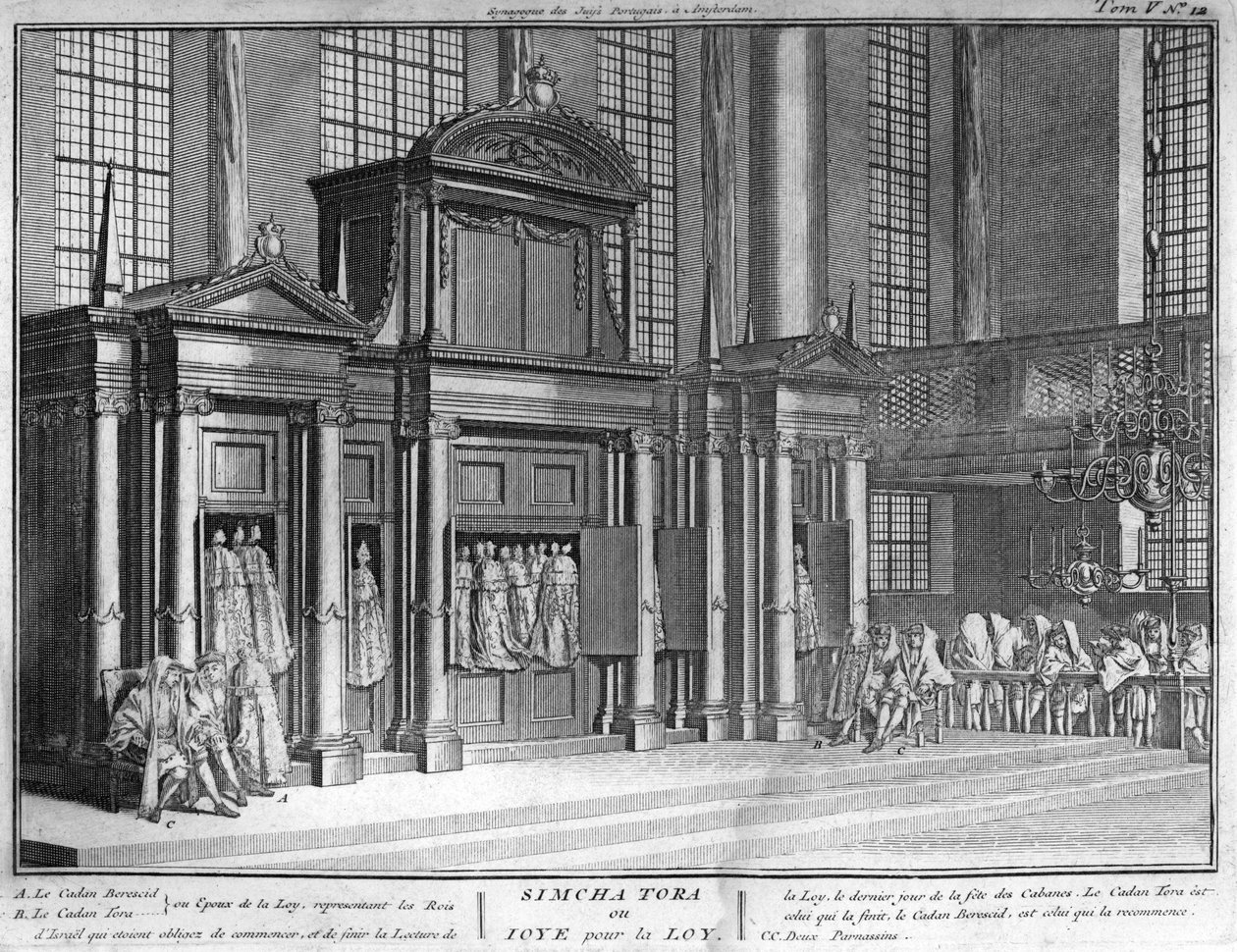 Judaism: The Feast of Simchat Torah. Engraving from 'Illustration of ...