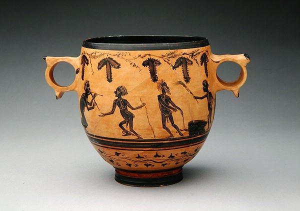 Skyphos with parody scenes by Cabirian: Buy fine art print