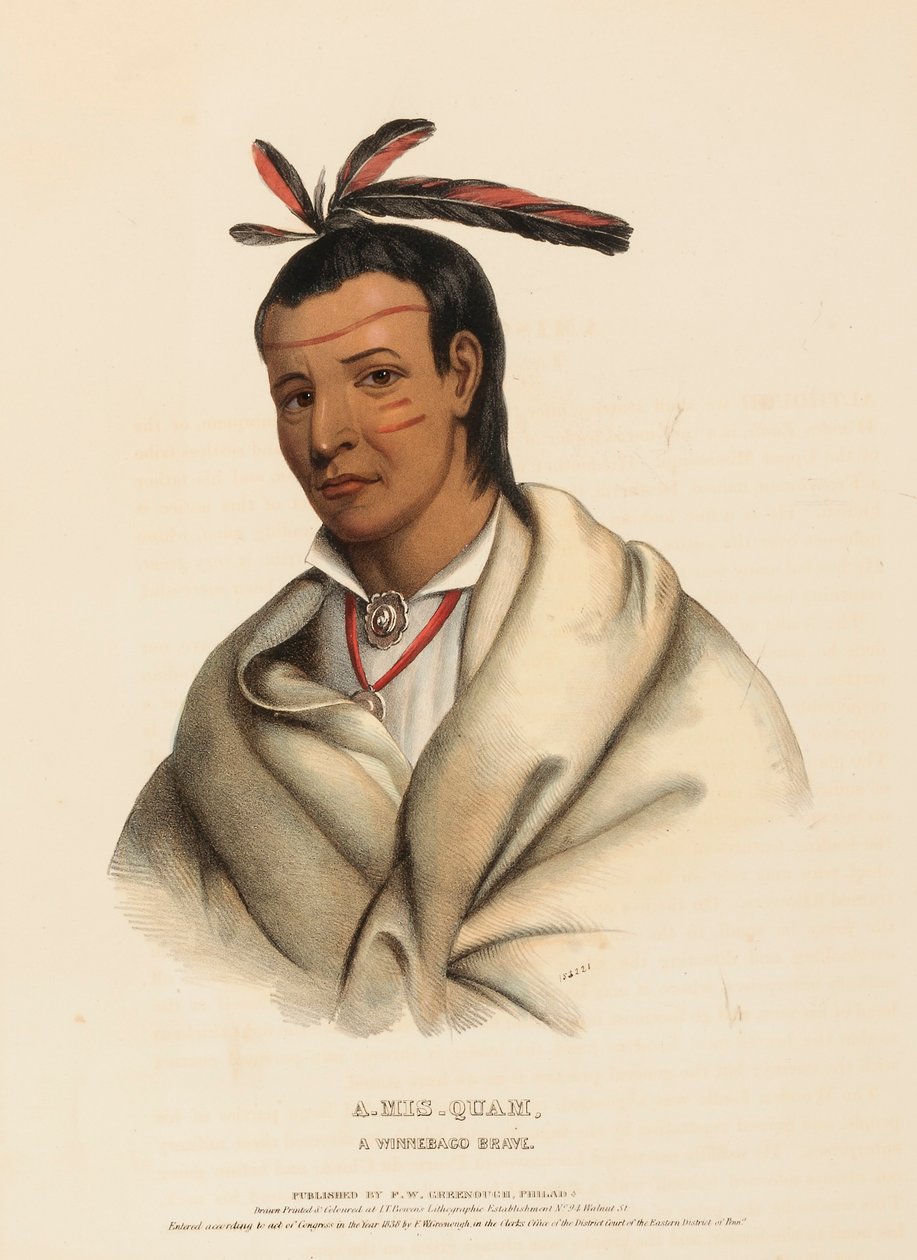 A-MIS-QUAM, A WINNEBAGO BRAVE, from History of Indian Tribes of North ...