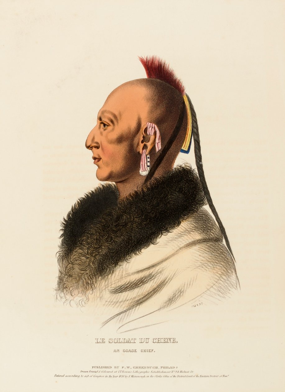 The Soldier of the Oak, an Osage Chief, from History of the Indian ...
