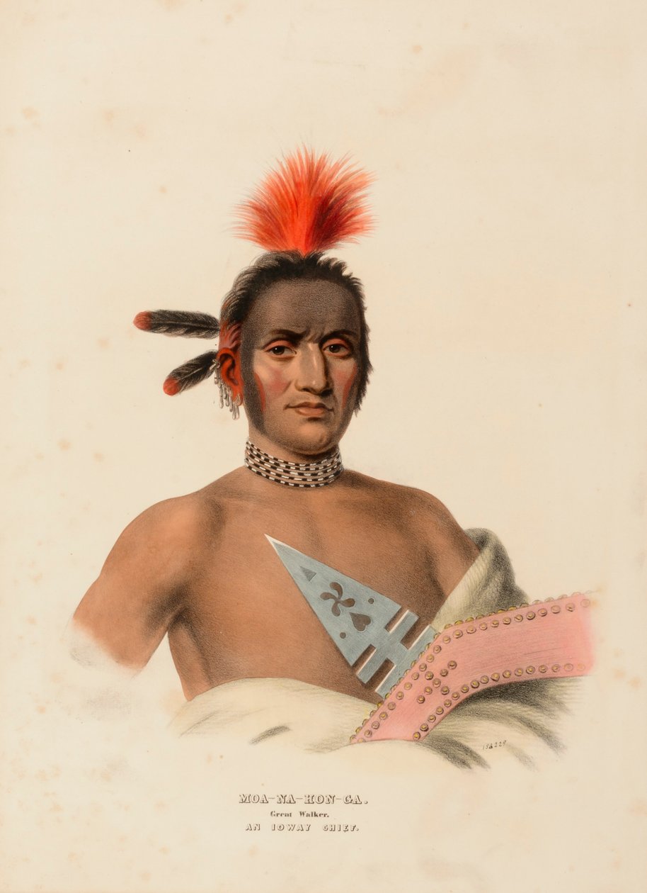 Moa-na-hon-ga, Great Walker, an Ioway Chief, from History of the Indian ...