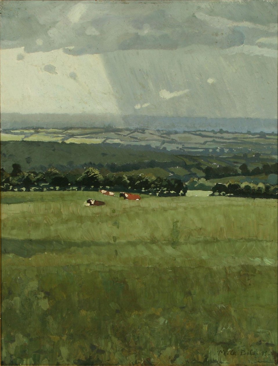 An Autumn Landscape with Resting Cattle