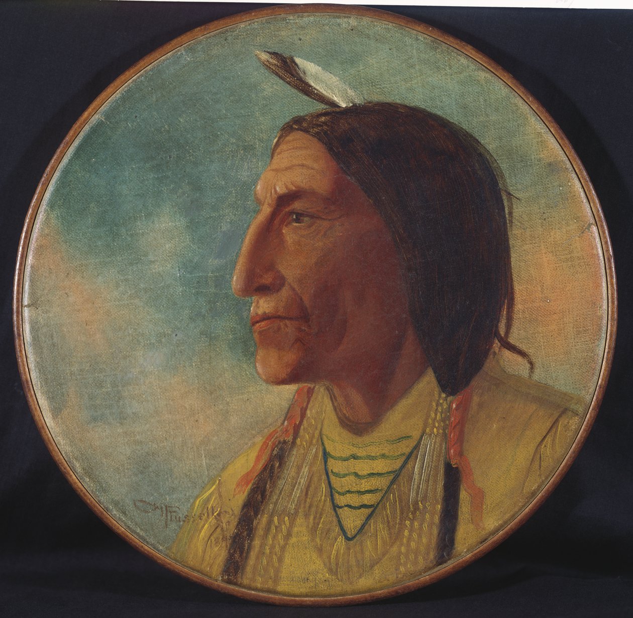 Portrait of Chief Wolf Robe by Charles Marion Russell