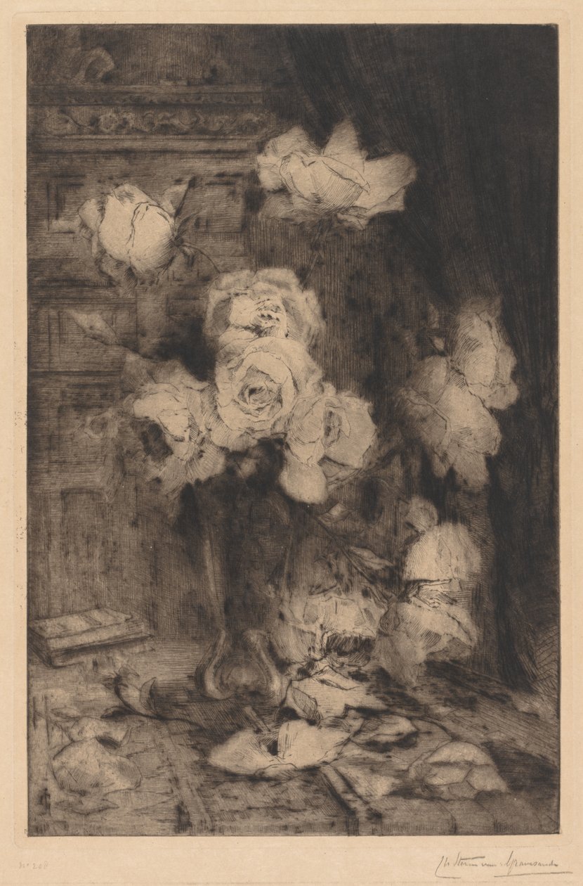 Study of Roses by Charles Nicolas Storm van 's Gravesande