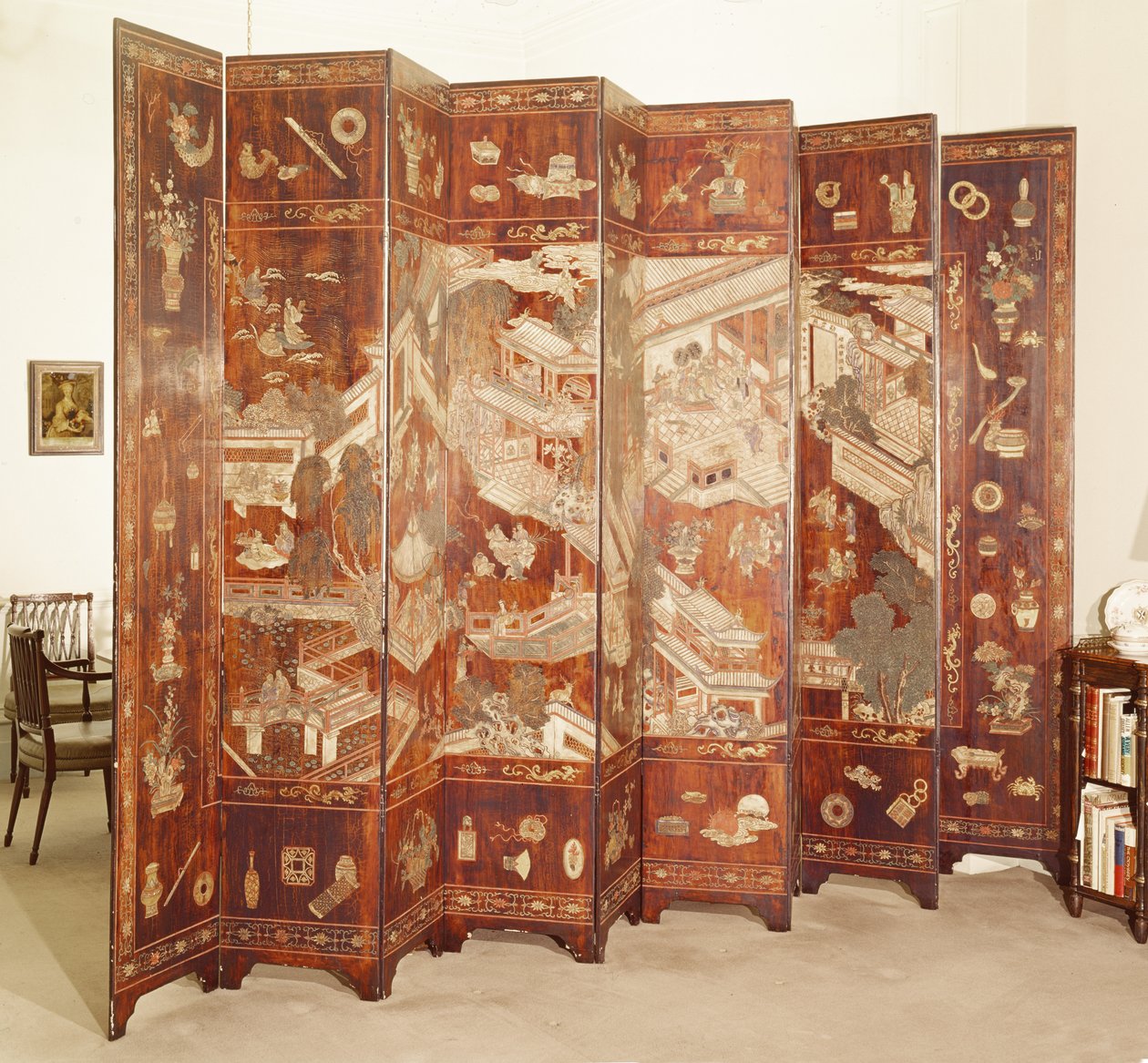 Ten Fold Coromandel 'Tete de Negre' Screen, Chinese, Late 17th Century