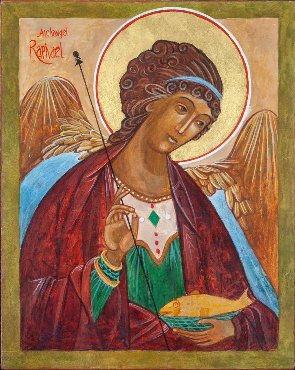 Archangel Raphael Icon by Christine Hales: Fine art print