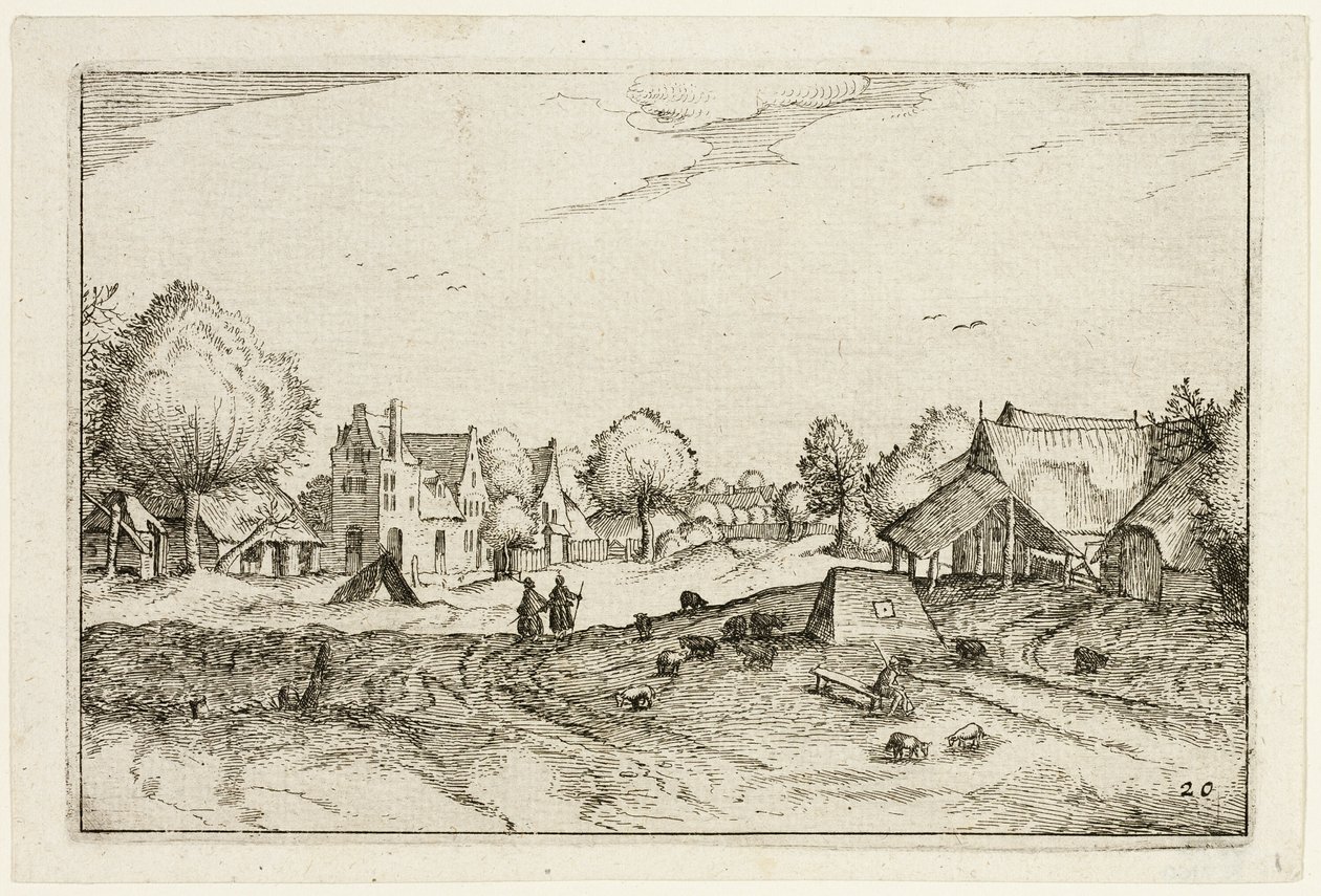 Village Road, plate twenty after Pictures of Farms, Country Houses and ...